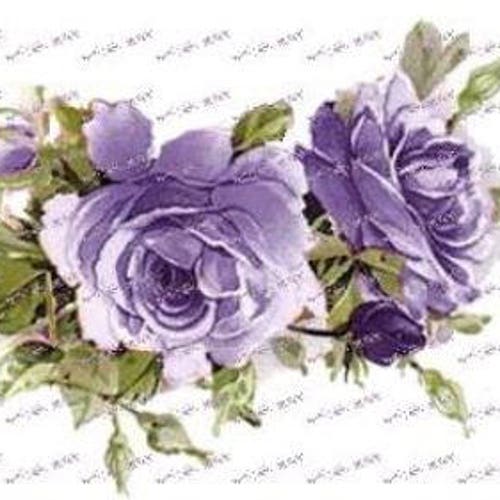 Vintage Amazing Lilac Tea Roses & Swags Shabby Decals medium - Etsy