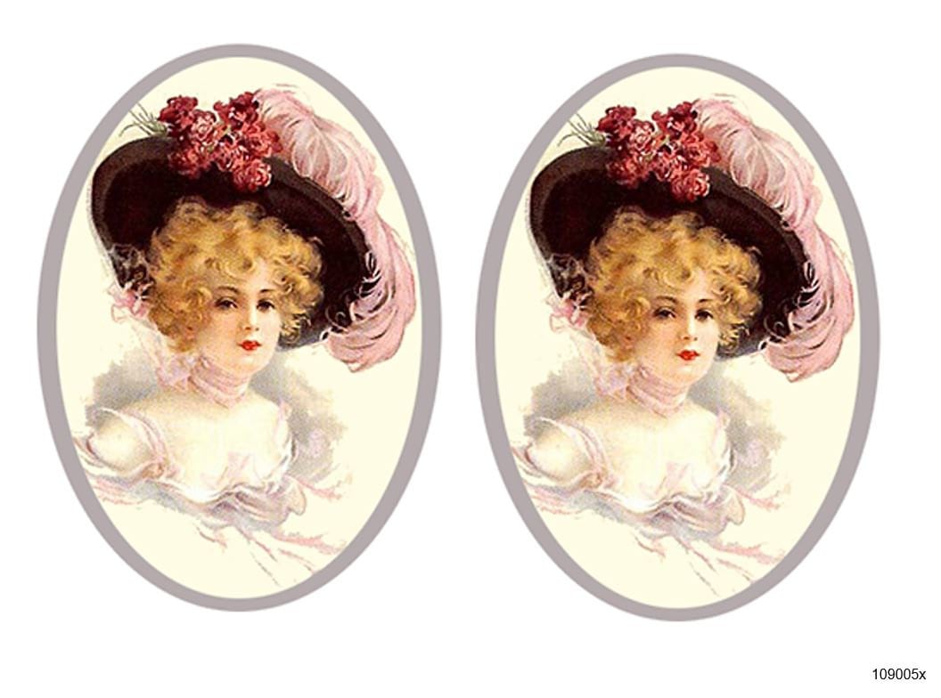Vintage XL Victorian Ladies Ovals Shabby Decals furniture Size - Etsy