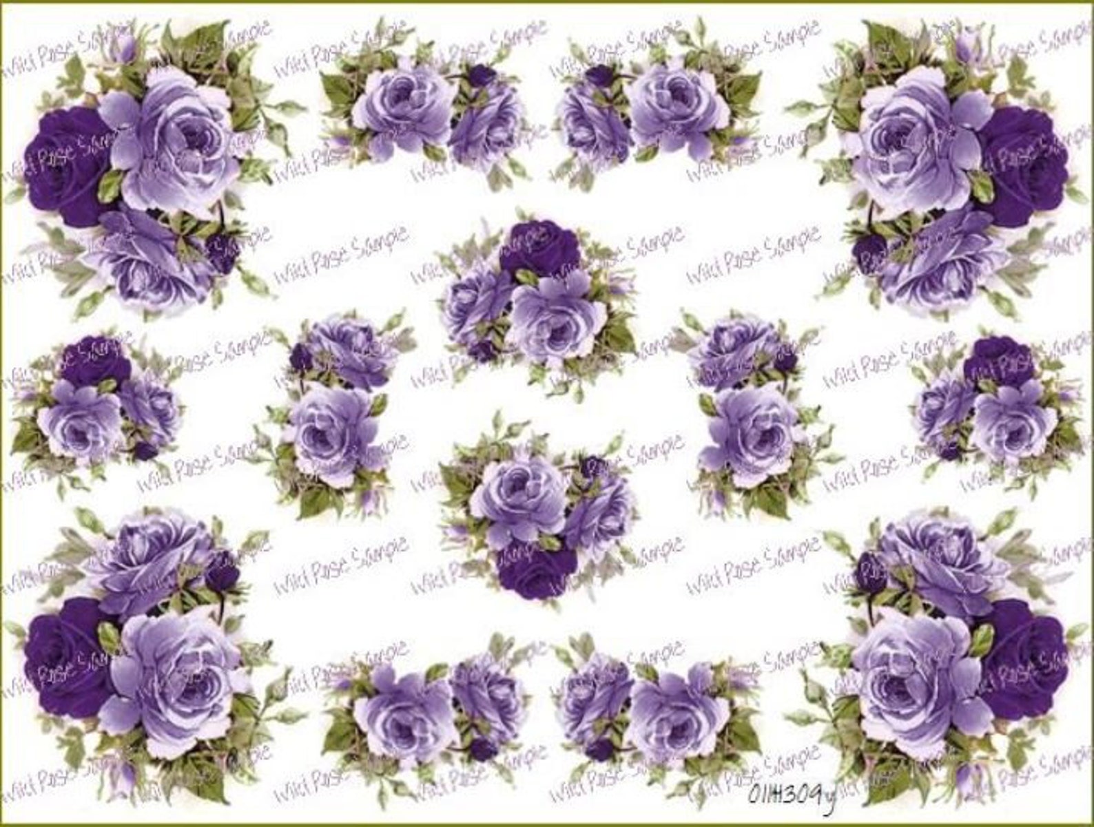 Vintage Amazing Lilac Tea Roses & Swags Shabby Decals medium - Etsy