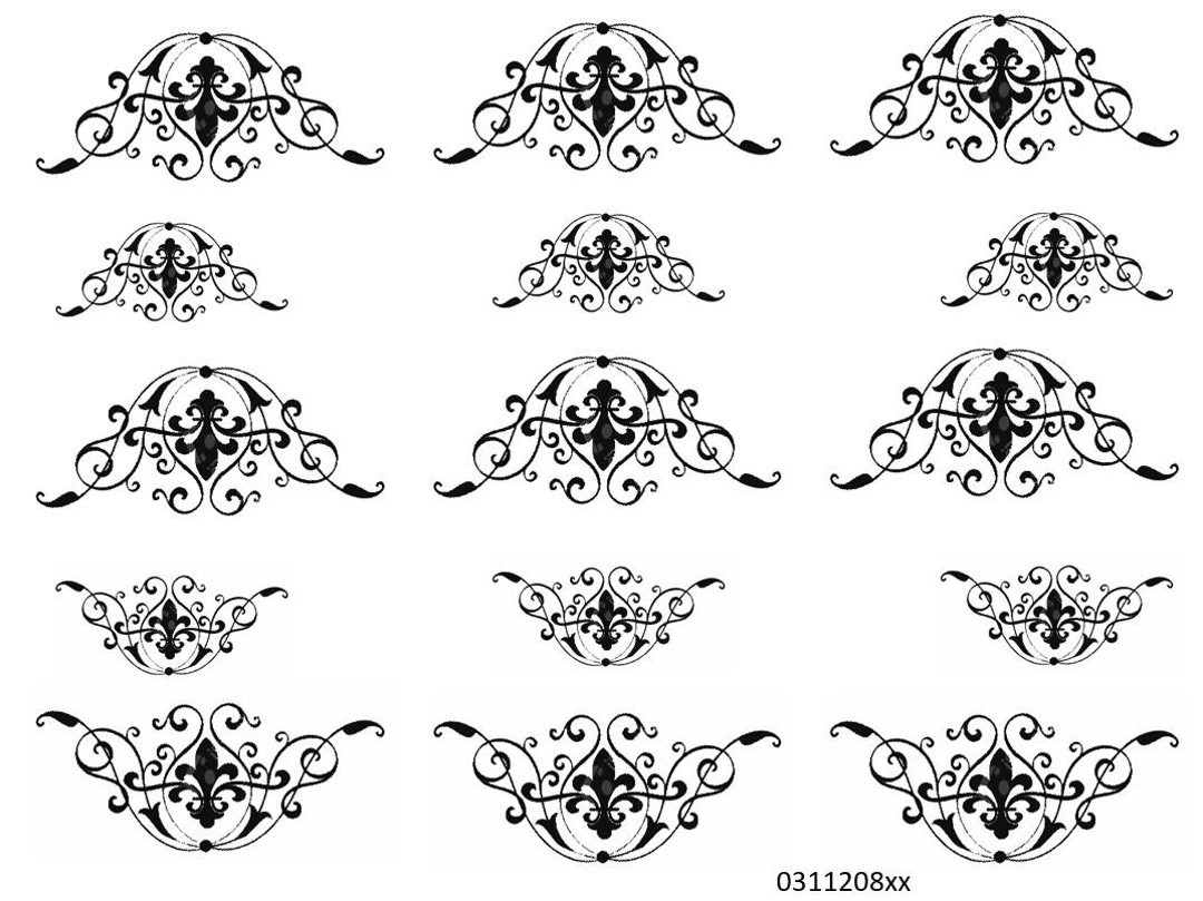 Vintage Victorian Black Fleur De Lis Shabby Decals - Etsy