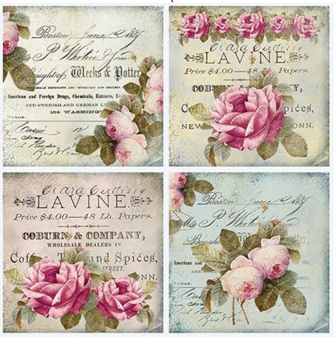 Vintage Paris Roses Labels Postcards Shabby Decals - Etsy