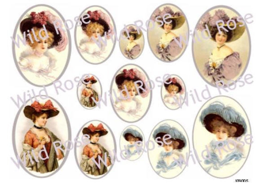VinTaGe ELeGanT VicToRiaN WoMeN OVaL CaMeoS ShaBbY DeCaLs | Etsy