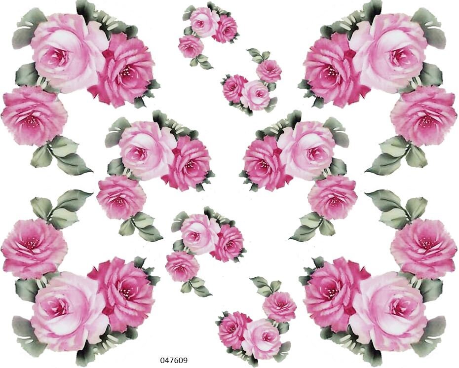 Vintage Gorgeous Handpainted Triple Rose Corners Shabby Decals - Etsy