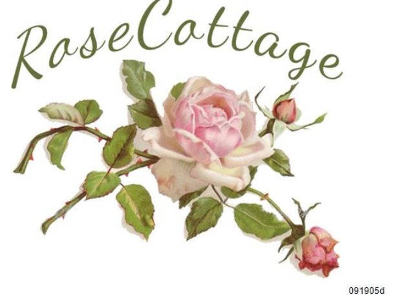 Vintage XXL Rose Cottage Sign Shabby Decal furniture Size - Etsy