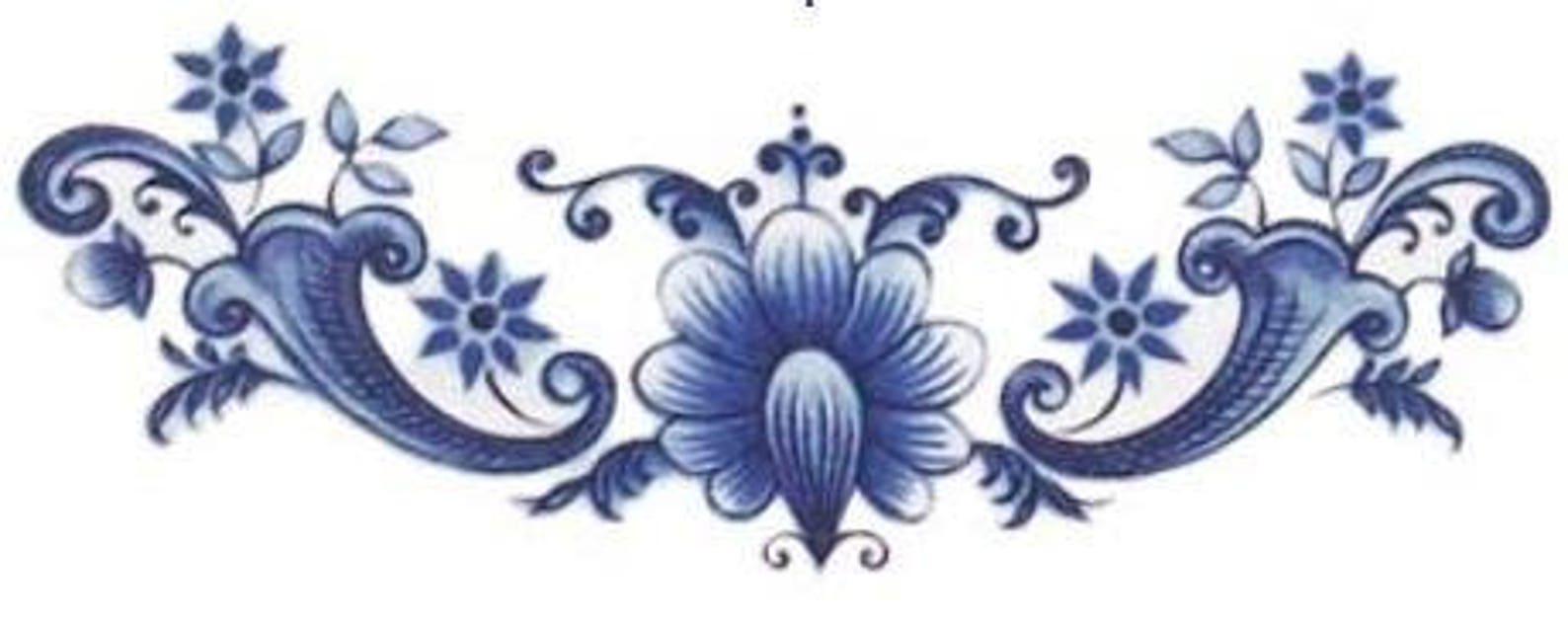 Vintage XL Blue Delft Floral Swags Shabby Decals ~furniture Size~ - Etsy