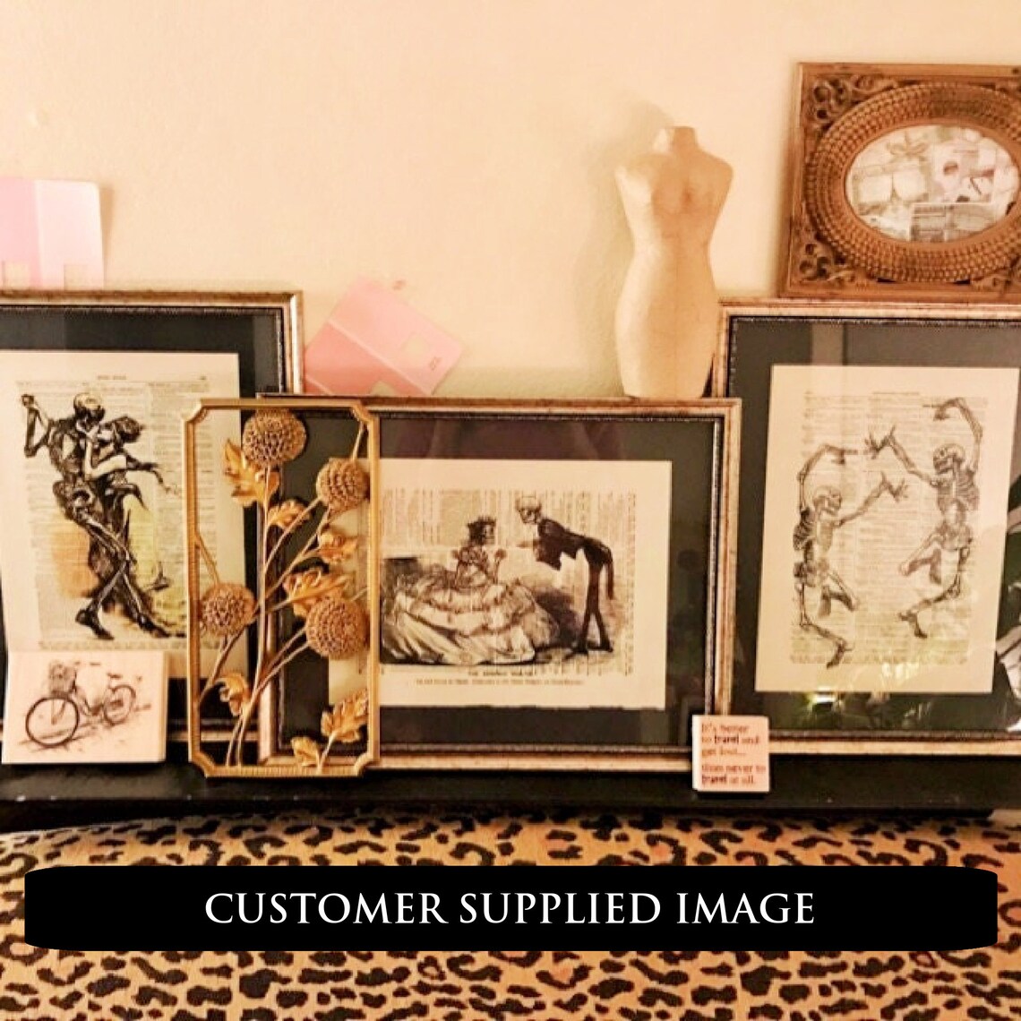 Dances With Death Art Printed on an Antique Dictionary Page - Etsy