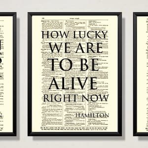 Hamilton Musical Quotes on Antique Dictionary Pages, Hamilton Broadway ...