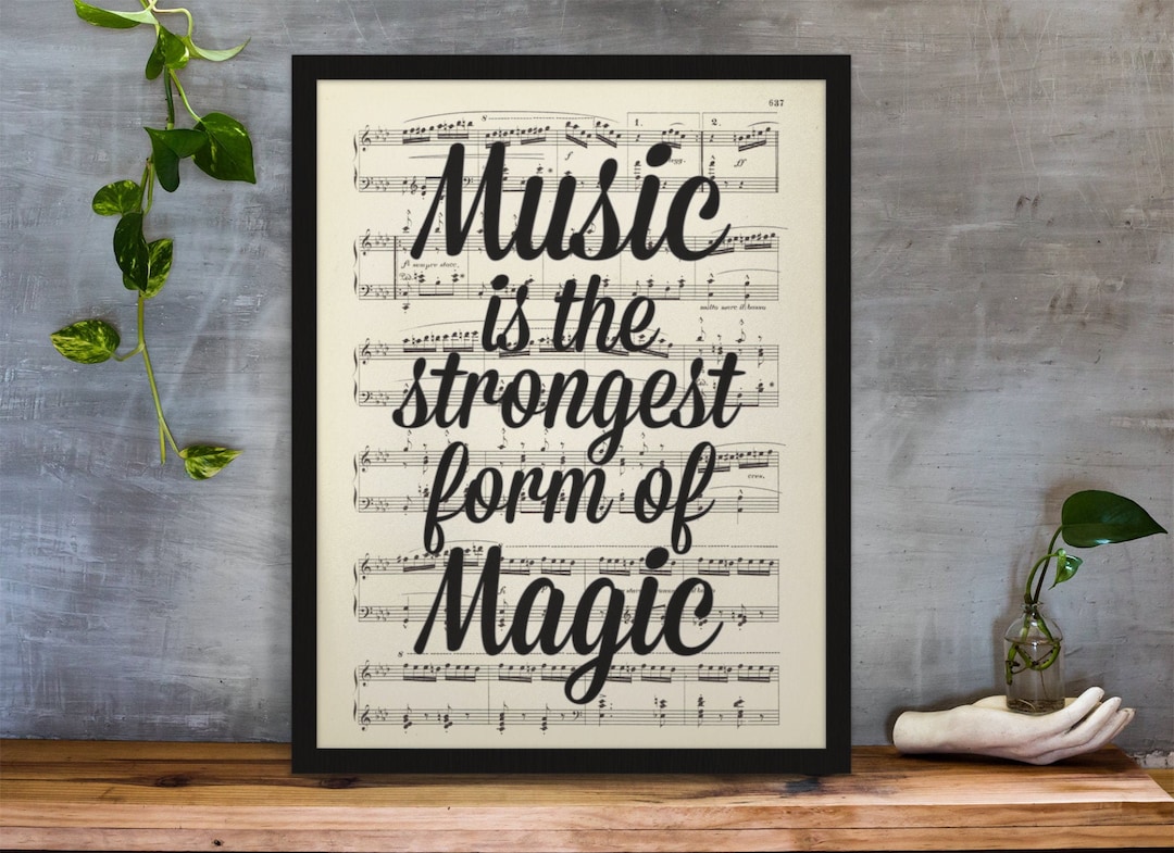 Music is the Strongest Form of Magic Quote Printed on an Antique125 ...