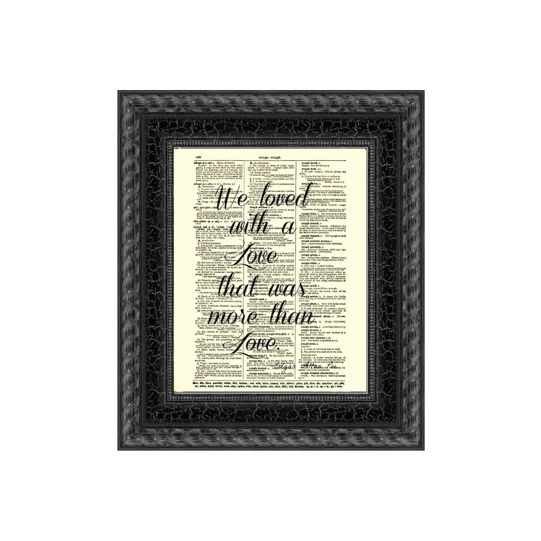 Annabel Lee Print: Edgar Allan Poe Quote on 1897 Dictionary Page - Etsy
