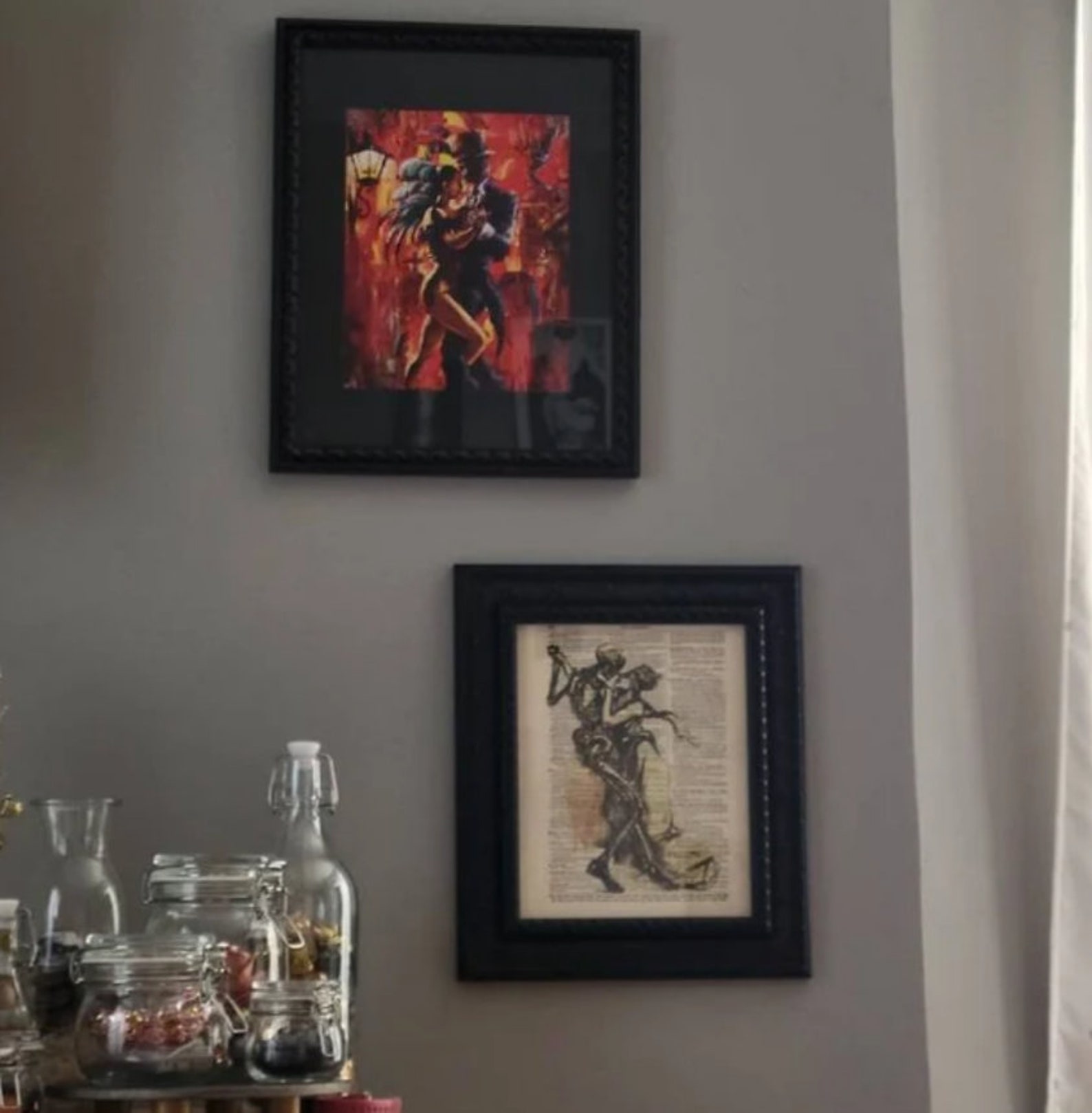 Dances With Death Art Printed on an Antique Dictionary Page - Etsy