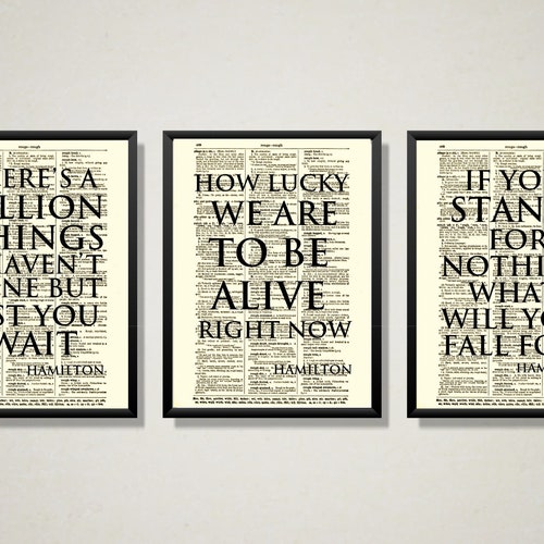 Hamilton Musical Quotes on Antique Dictionary Pages Hamilton - Etsy