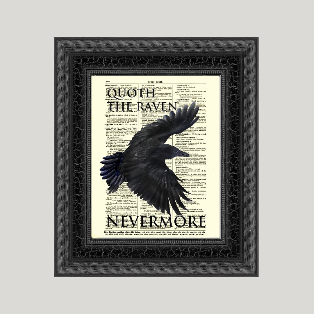 Quoth the Raven Nevermore, Poe Quote Printed on A 125+ Year Old Antique ...