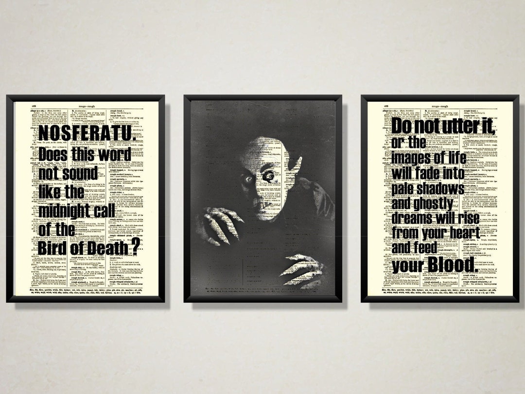 Nosferatu Vampire Art Printed on Upcycled Antique Dictionary Pages ...