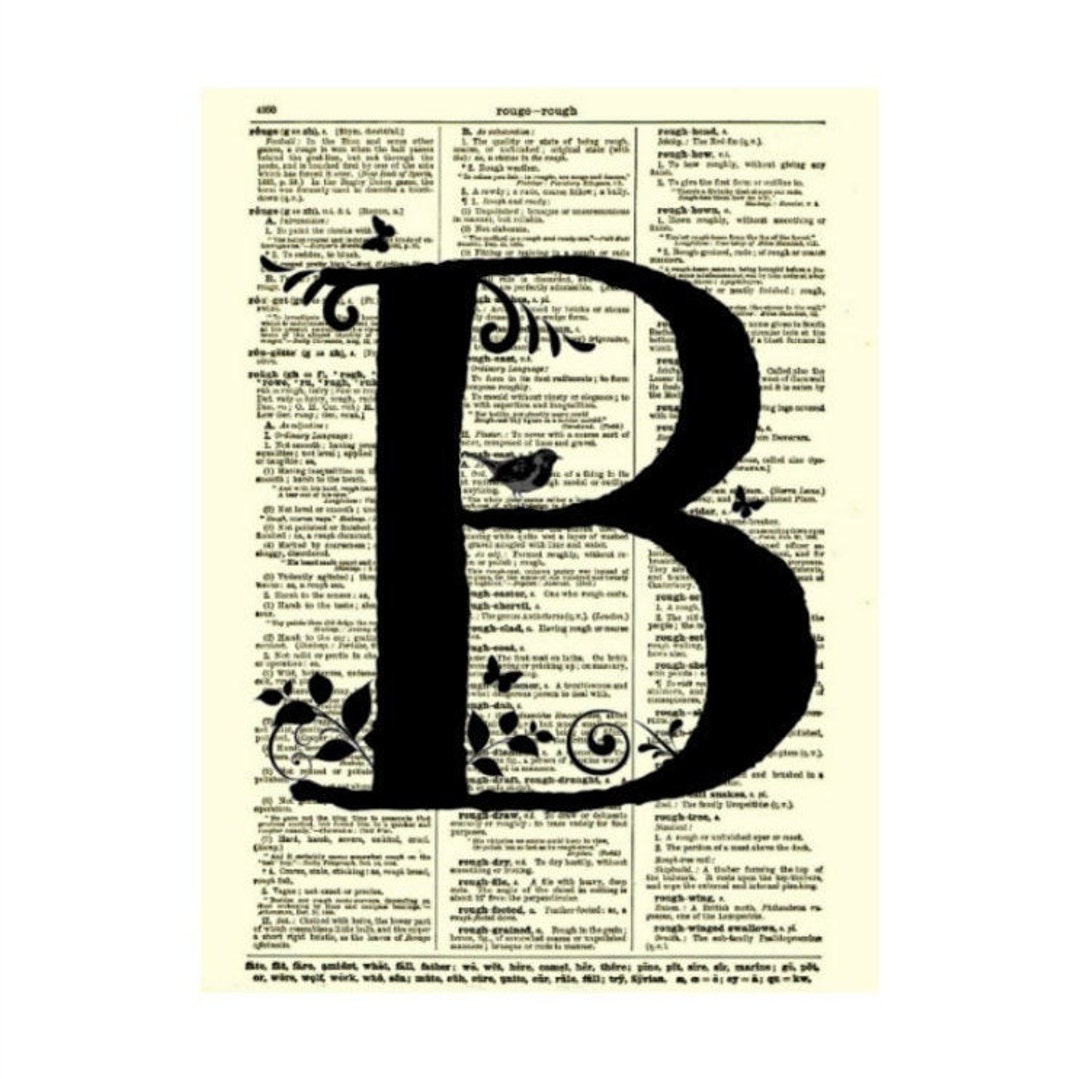 Letter B Monogram With A Modern Twist Printed on A Dictionary - Etsy