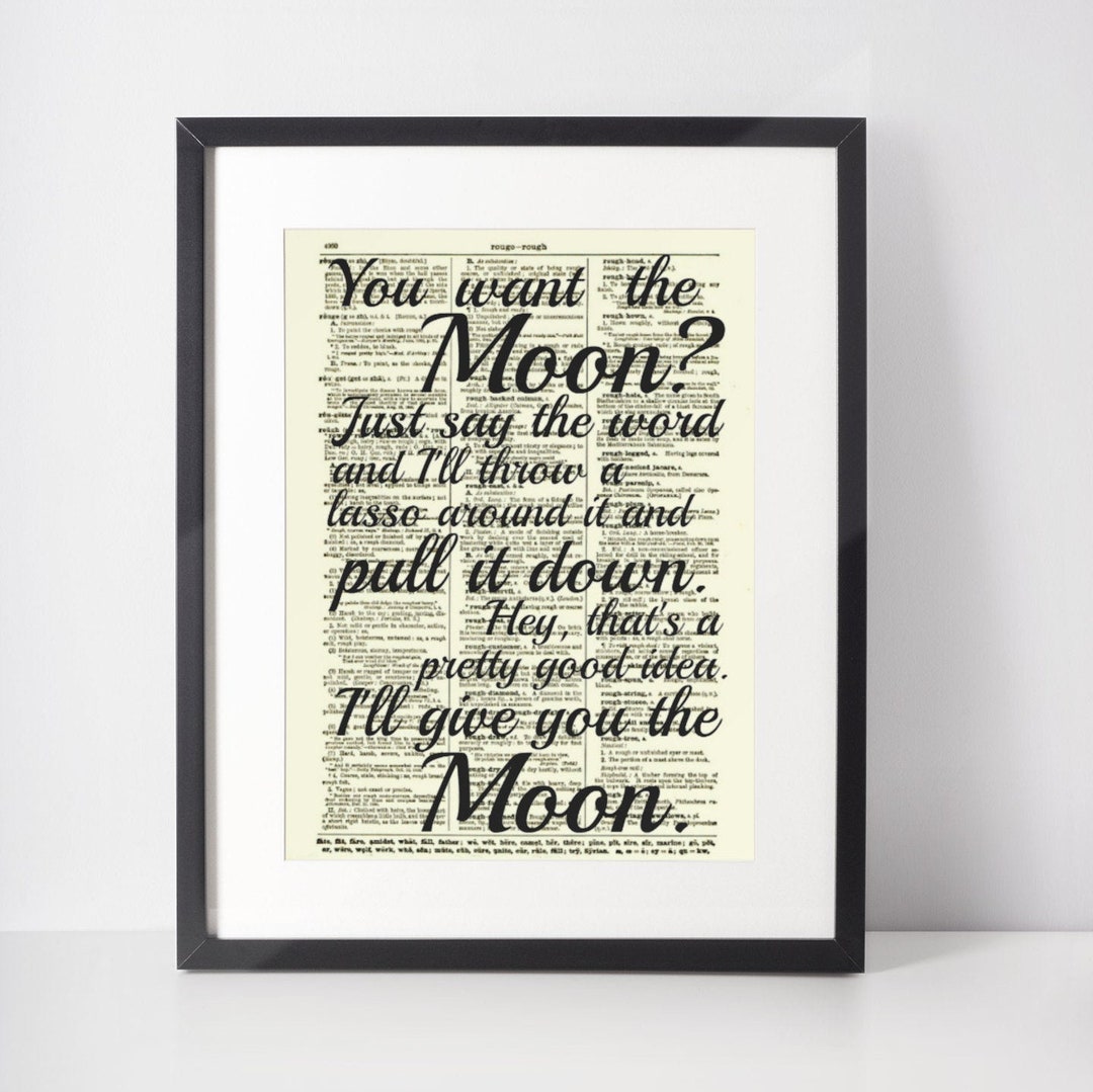 Lasso the Moon It's a Wonderful Life Quote Printed on A 125+ Year Old ...