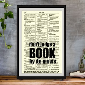 Don't Judge a Book by Its Movie Quote Printed on an Antique Dictionary ...