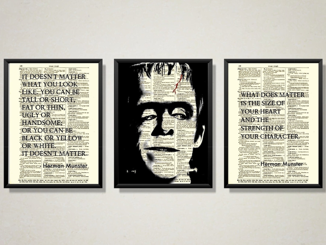Munsters Quote Art Print: Herman Munster, Inclusiveness, Antique ...