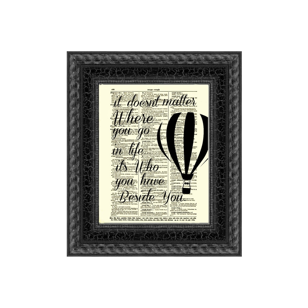 Inspirational Hot Air Balloon Antique Dictionary Page Art Print - Etsy