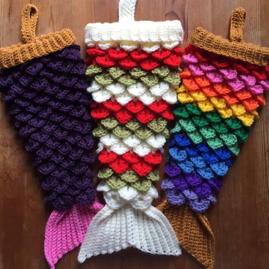 Mermaid Christmas Stocking Crochet Pattern PDF, Mermaid Tail, Christmas ...