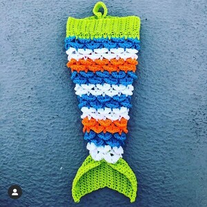 Mermaid Christmas Stocking Crochet Pattern PDF, Mermaid Tail, Christmas ...