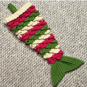 Mermaid Christmas Stocking Crochet Pattern PDF, Mermaid Tail, Christmas ...