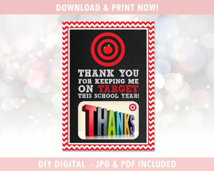 INSTANT DOWNLOAD Gift Card Holder On Target Teacher Gift | Etsy