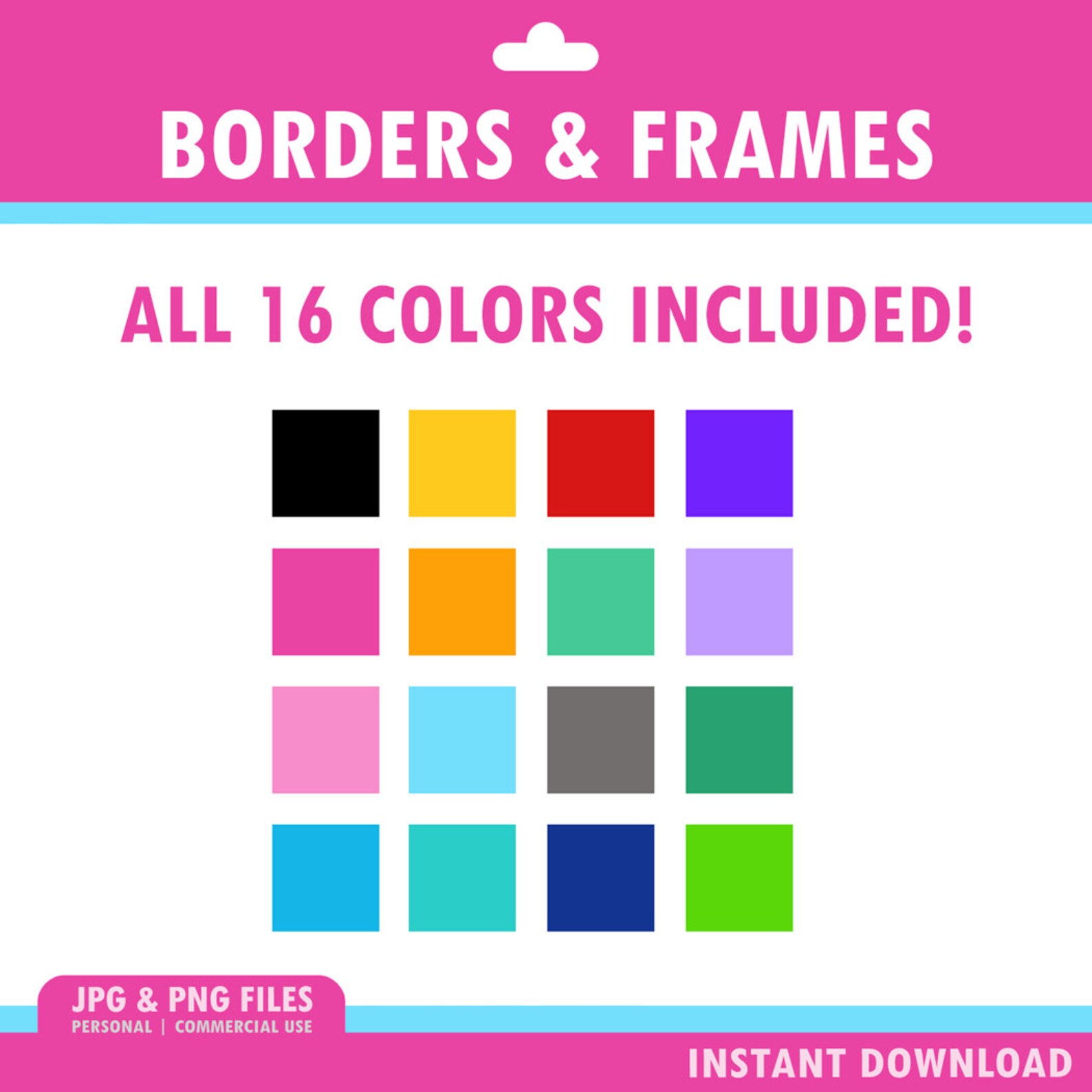 Borders and Frames Clipart Borders Clipart Frames Clipart - Etsy