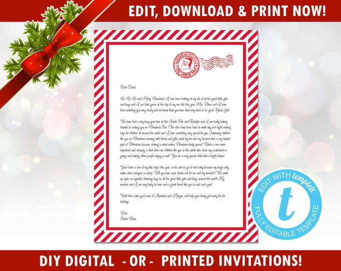 Santa Explained Letter for Son | Cute Way to Tell Your Son Santa Isn't ...