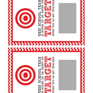 INSTANT DOWNLOAD, Gift Card Holder, on Target, Teacher, Gift Card ...