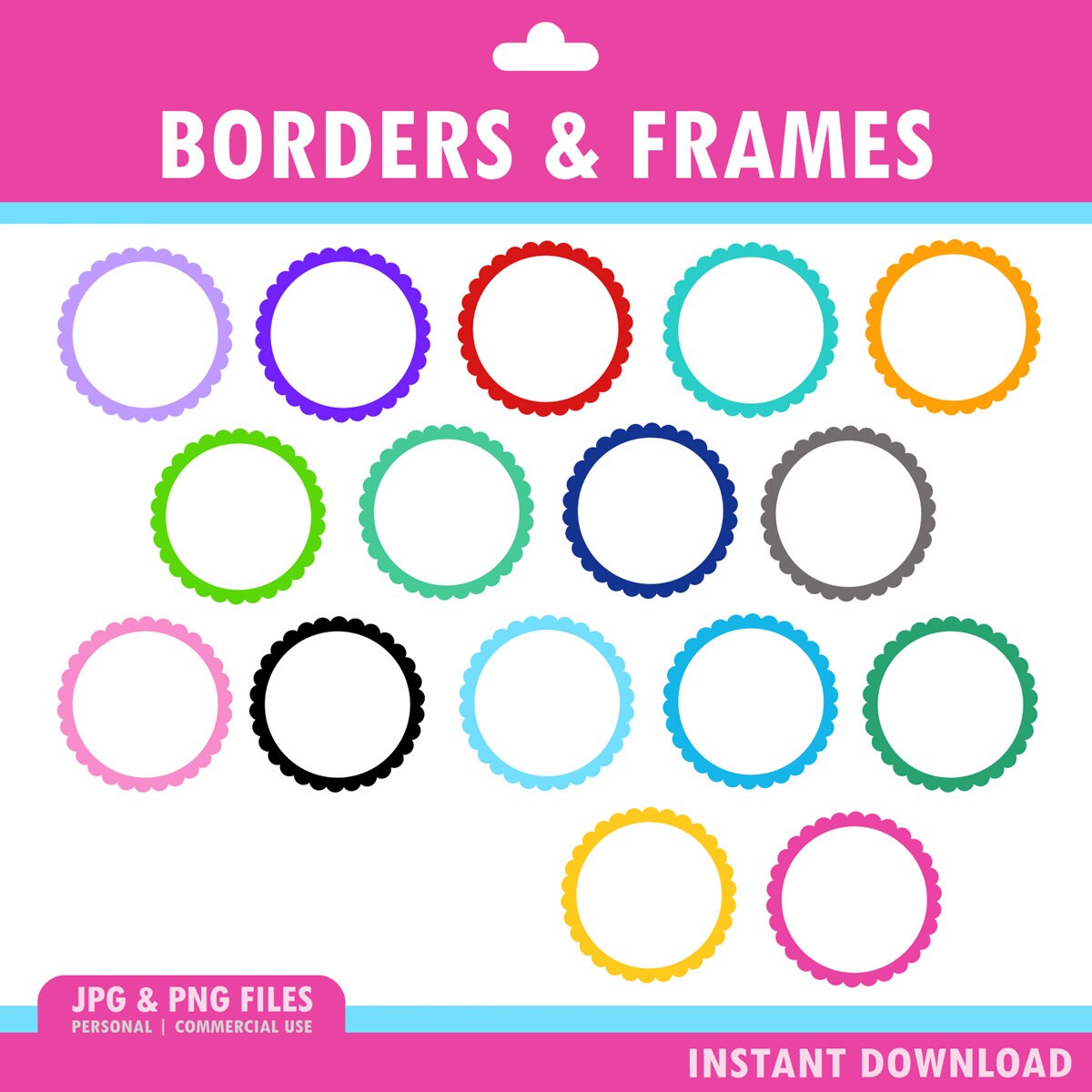 Borders and Frames Clipart Borders Clipart Frames Clipart | Etsy