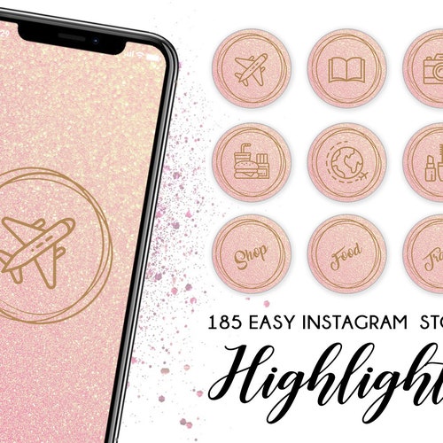 Instagram Story Highlight Icons Pink Highlights Minimalist | Etsy