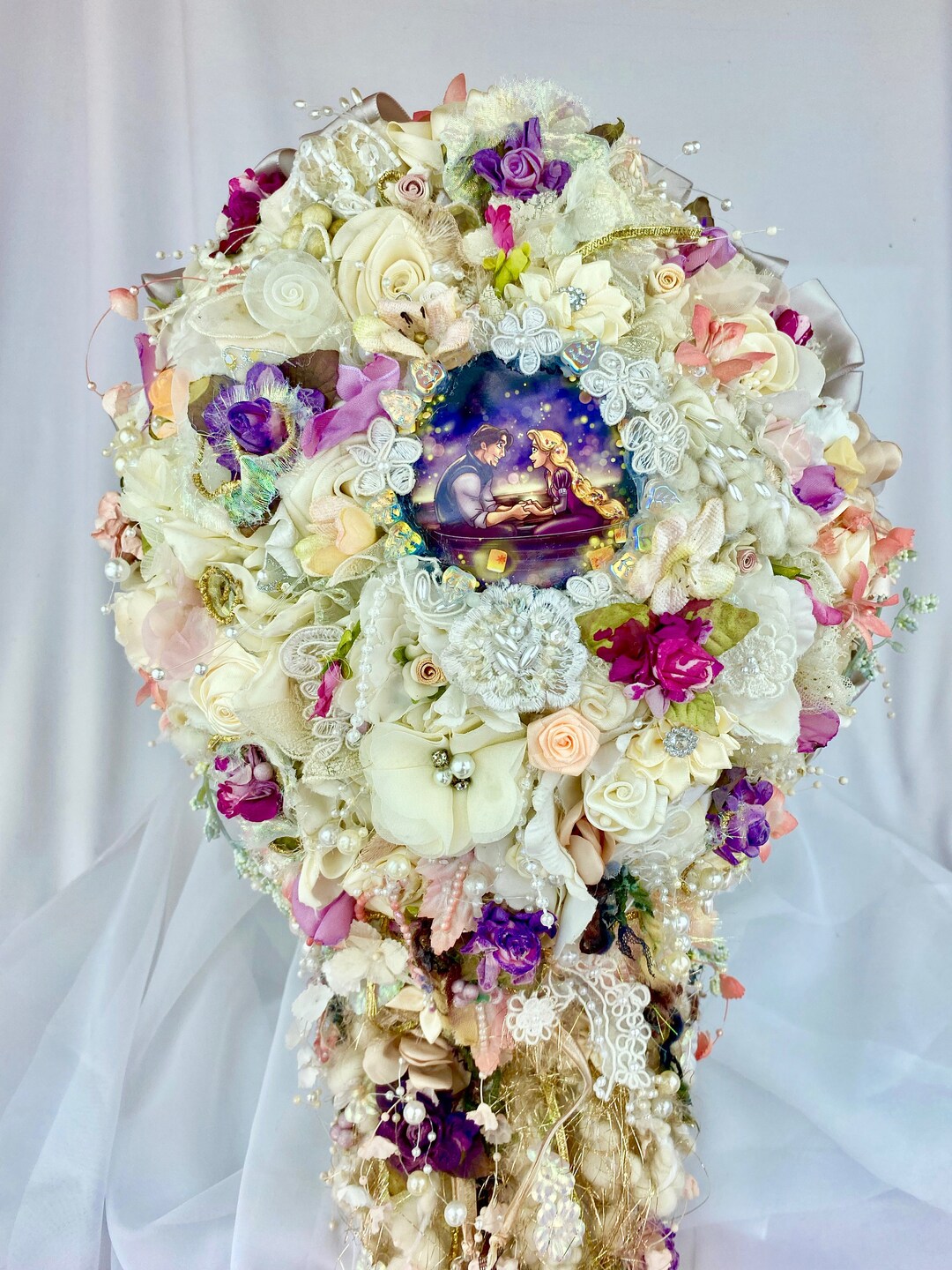 Disney Princess Wedding-tangled Wedding Bridal Cascade Bouquet-disney ...