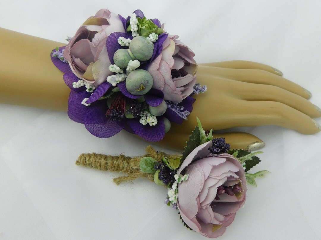 Lavender Corsage Set-lilac-purple-prom Flowers-wrist Corsage-prom ...