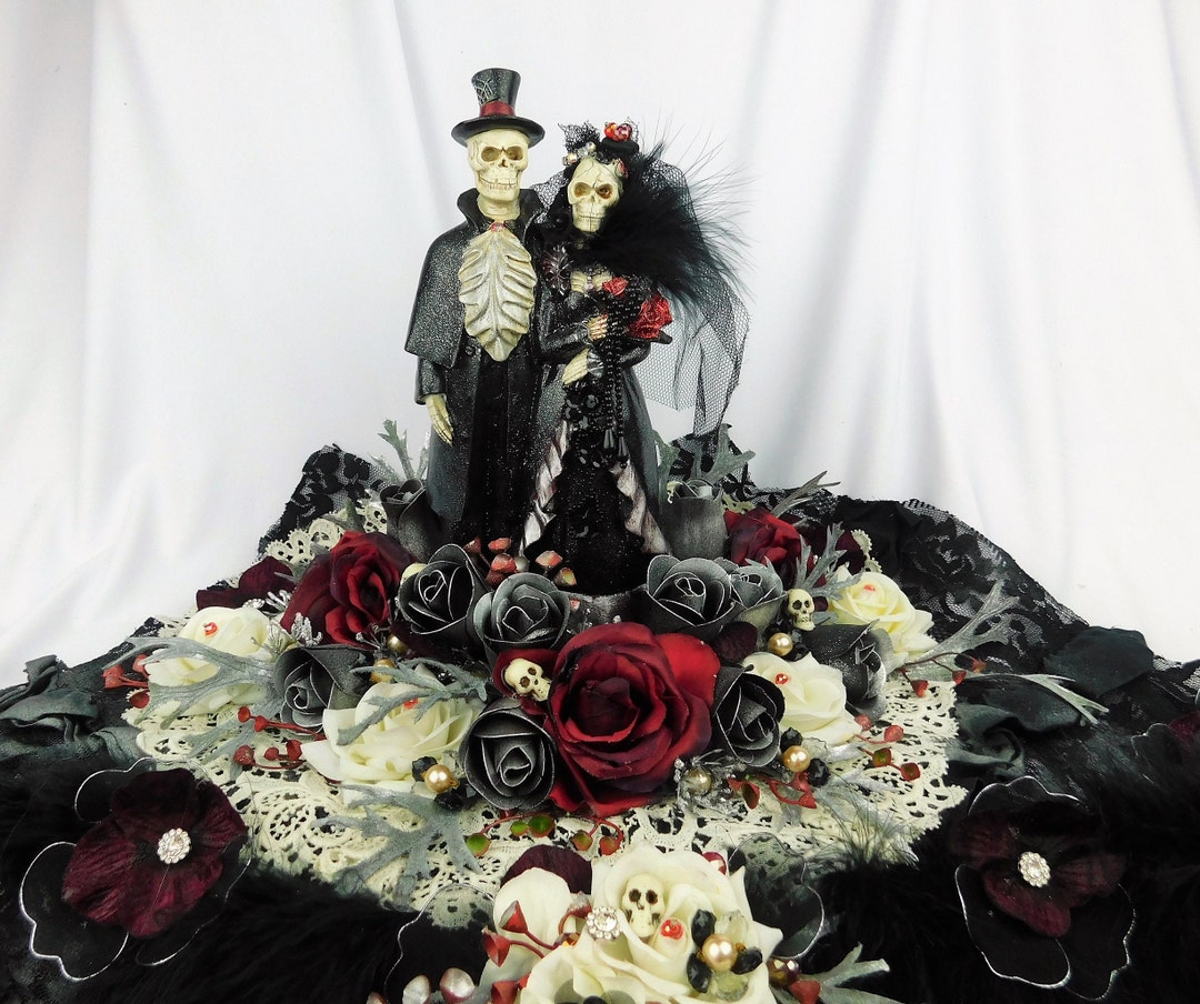 Handmade Decor-gothic Bride & Groom Wedding Table Centerpiece Goth ...