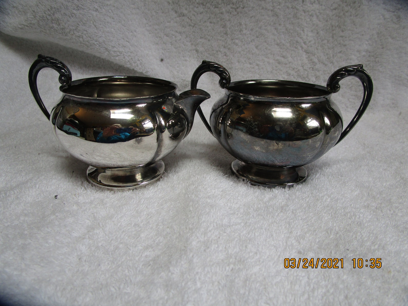 Vintage Silver EP Copper Creamer and Sugar Bowl by Marlboro. - Etsy