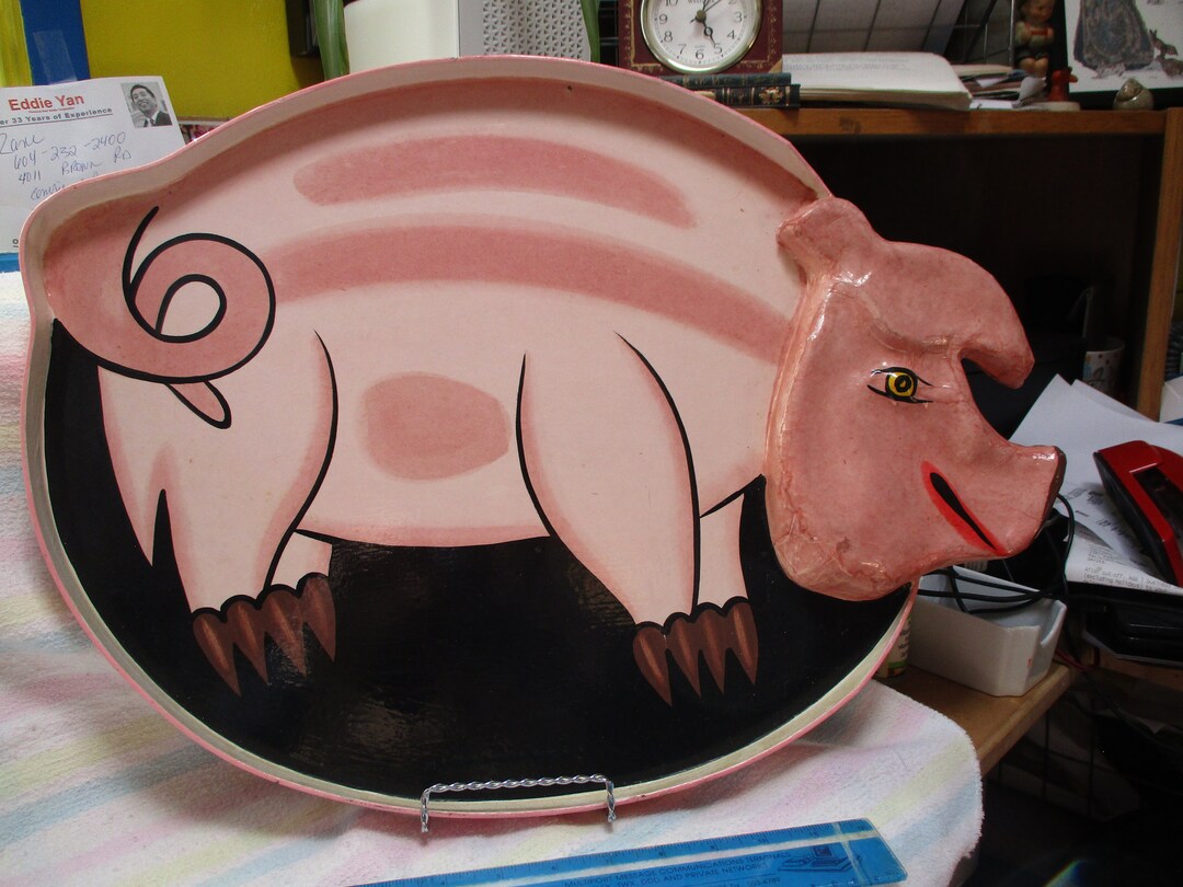 Unusual Pig Tray - Unique Papier-mache Serving Tray in Pig Shape - Etsy