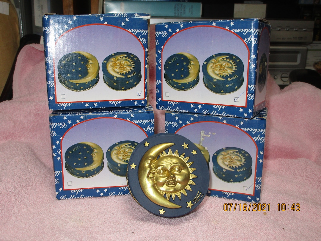 The Sun and Moon Ceramic Trinket Boxes. - Etsy