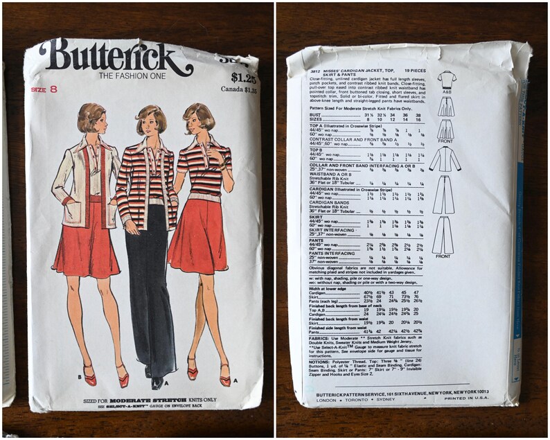 1960s and 70s Uncut Sewing Patterns Size 8 | Butterick 3580, 3746, 3789 ...