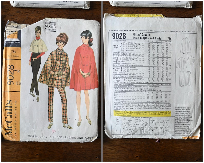 1960s and 70s Uncut Sewing Patterns Size 8 | Butterick 3580, 3746, 3789 ...