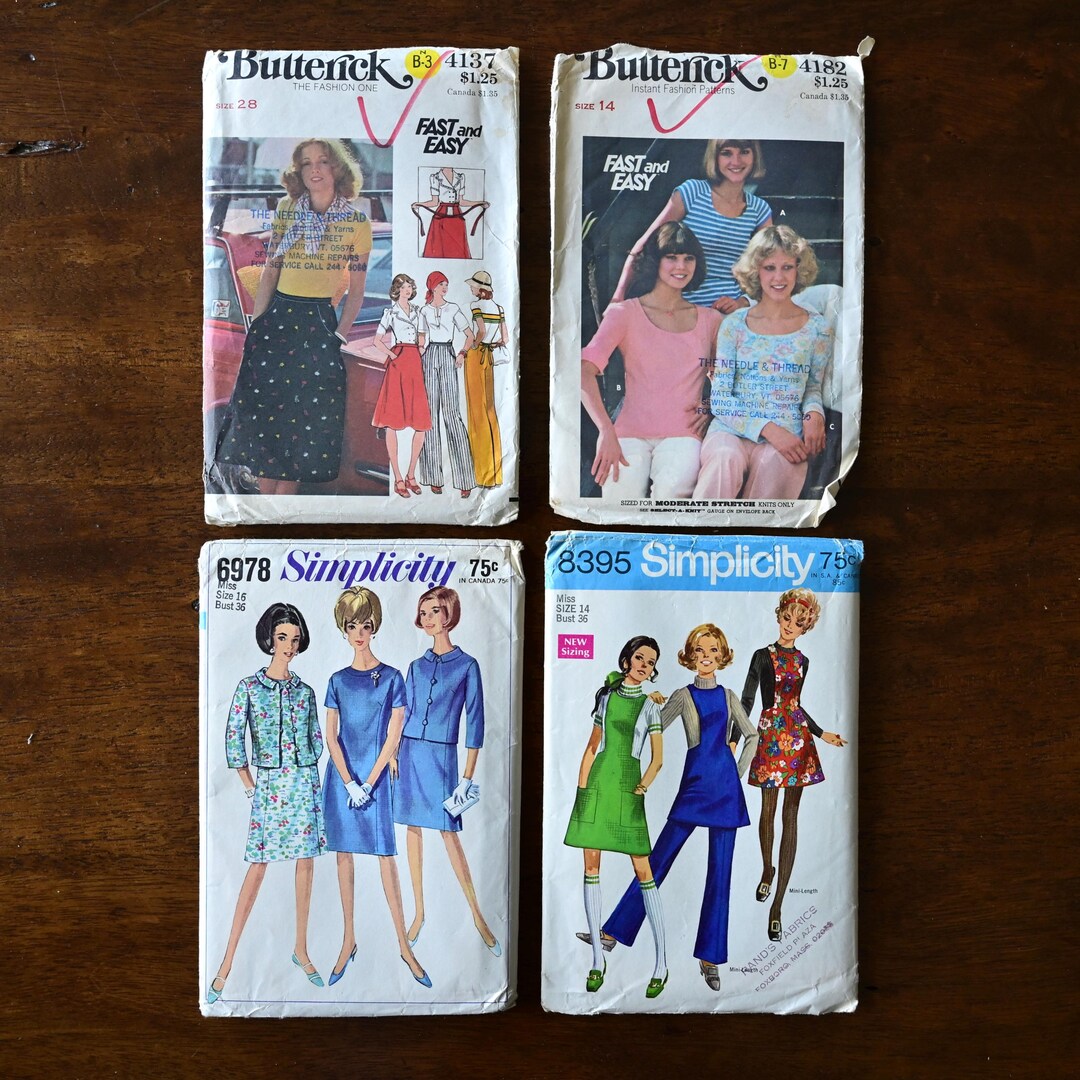 1960s and 70s Uncut Sewing Patterns Size 14, Waist 28 | Butterick 4137 ...