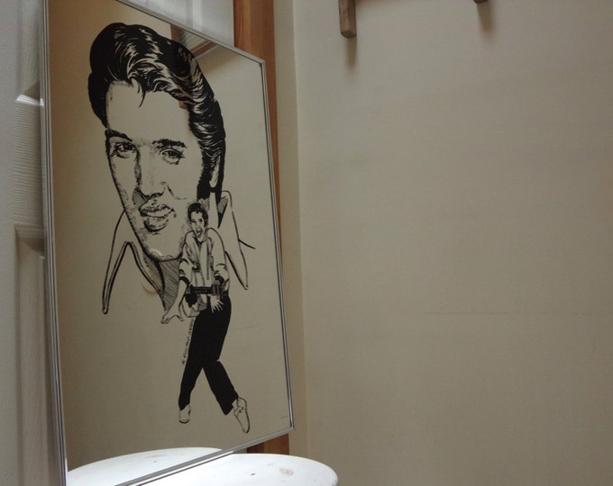 1977 Elvis Presley Etched Framed Mirror H. Ronald Graff - Etsy