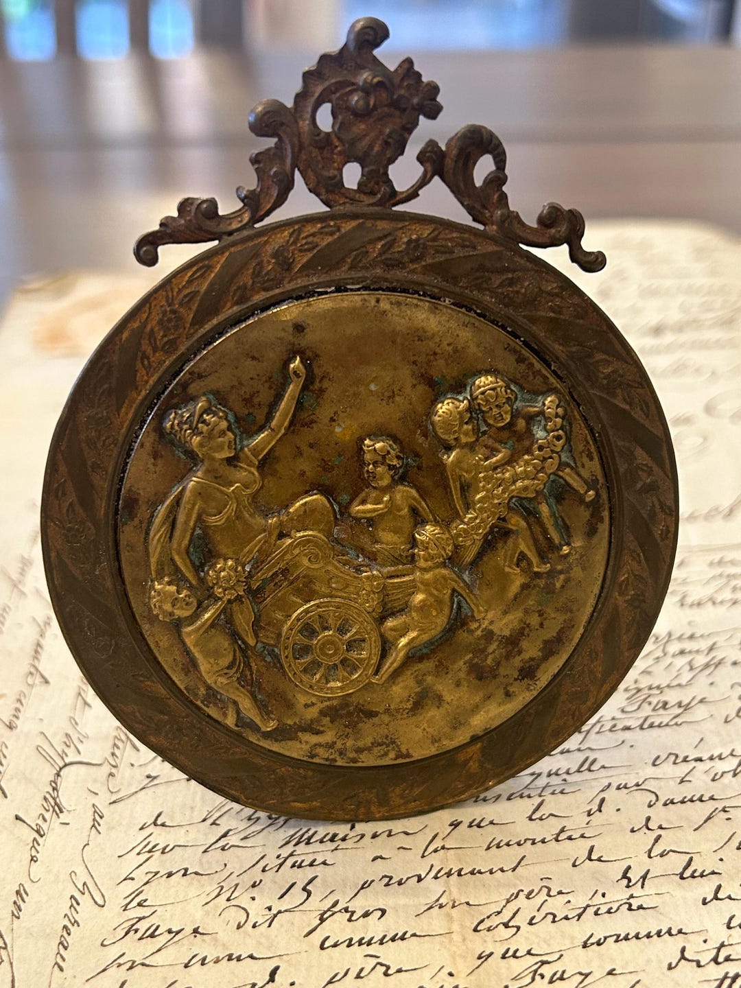 Rococo Revival/louis XVI Style Medal in Brass Stand of Venus aphrodite ...