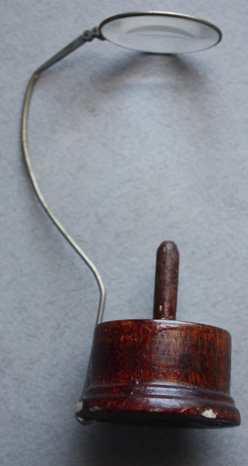 Antique (Possibly) or Early Magnifier, Needle Threader and Spool Holder
