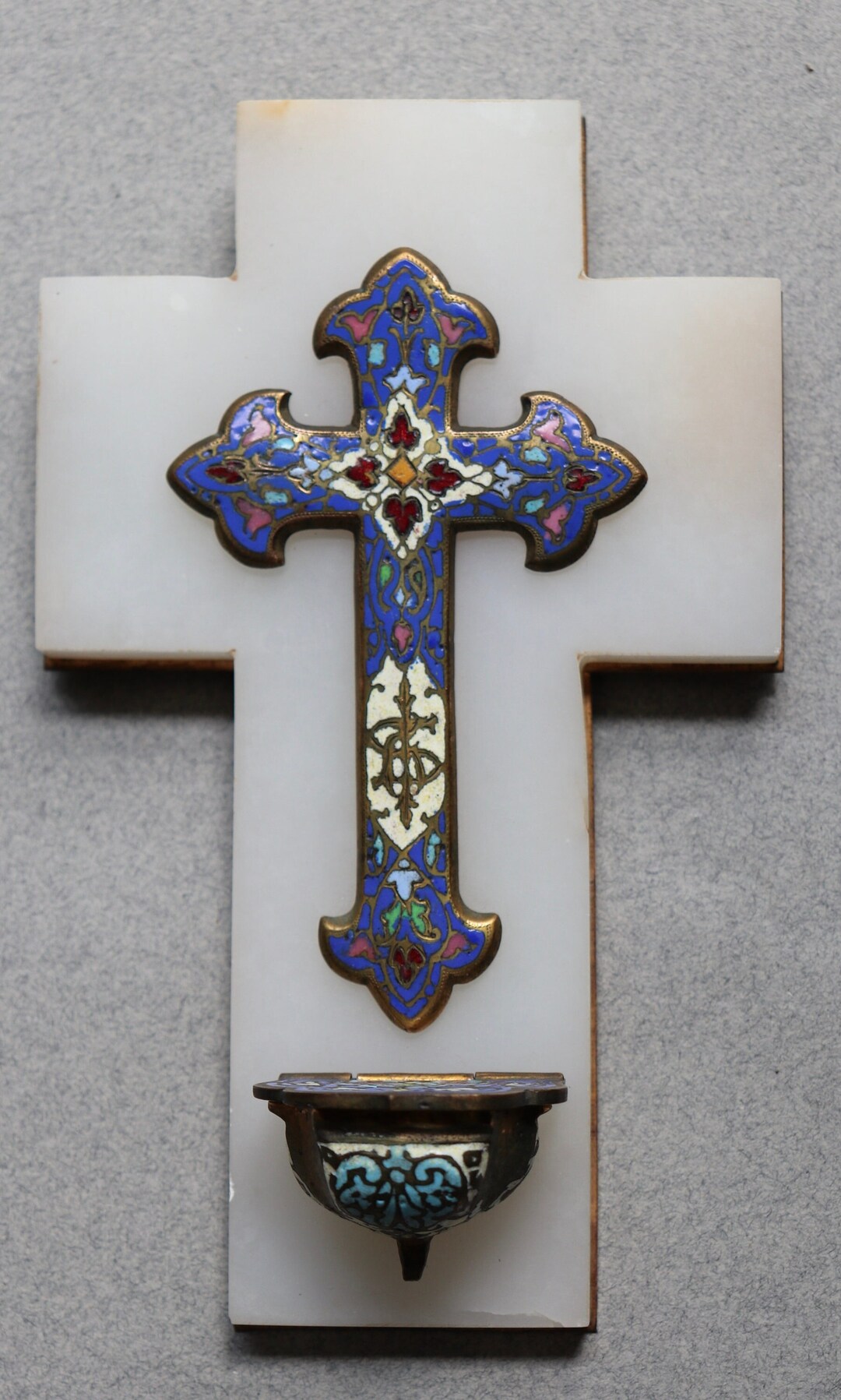 Antique, Enamel and Marble Benitier/stoup From France - Etsy