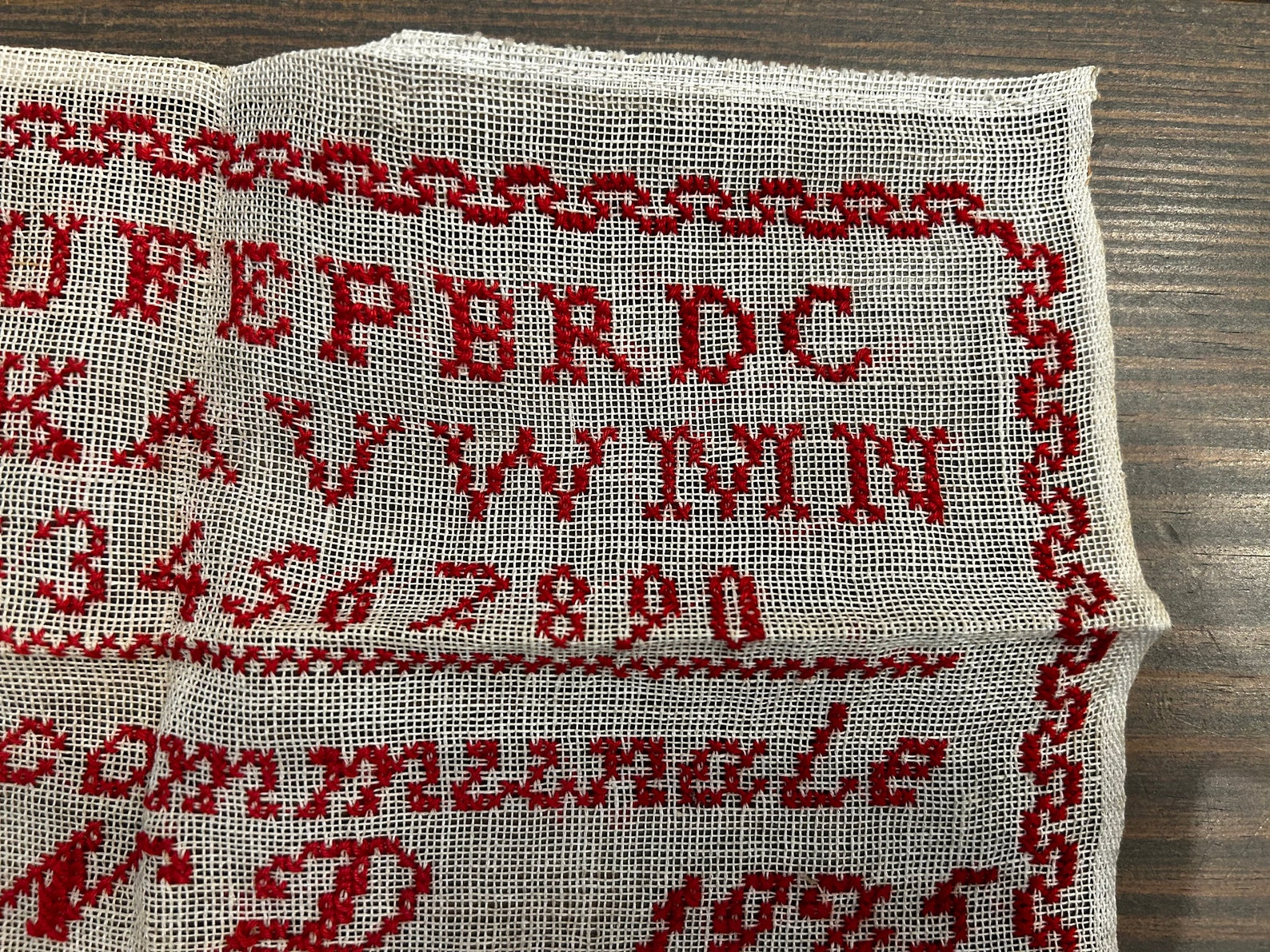 Belgian Pupil's (n.dehon) Cross Stitch, Linen Sampler From an Ecole ...