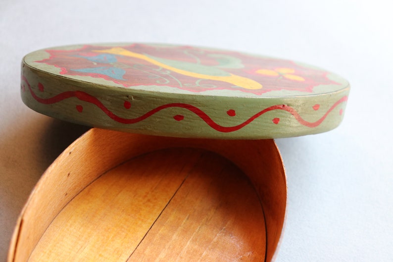 Handmade, Bentwood Painted Box With Bird and Floral Motifs - Etsy