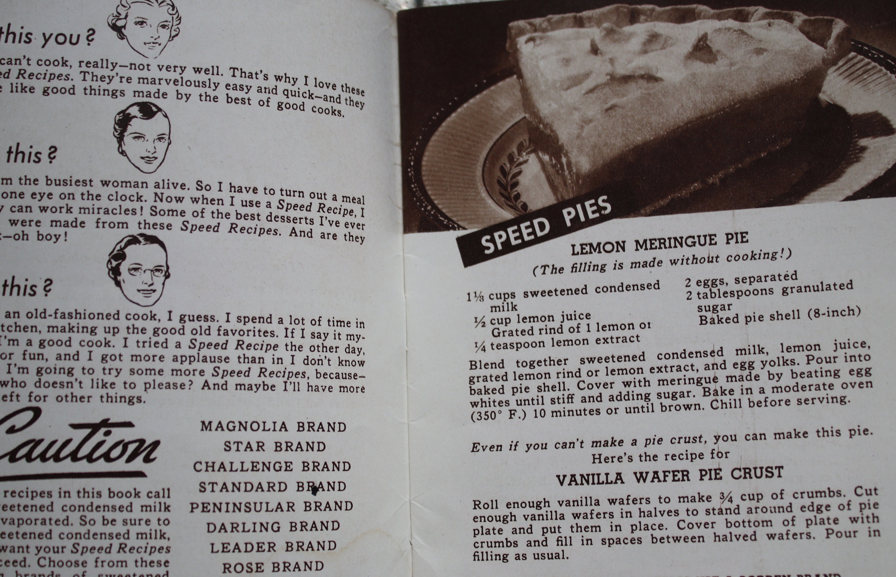 Mrs. Smith's Mello-Rich Pie Tin and Borden's Speed Recipes Vintage ...
