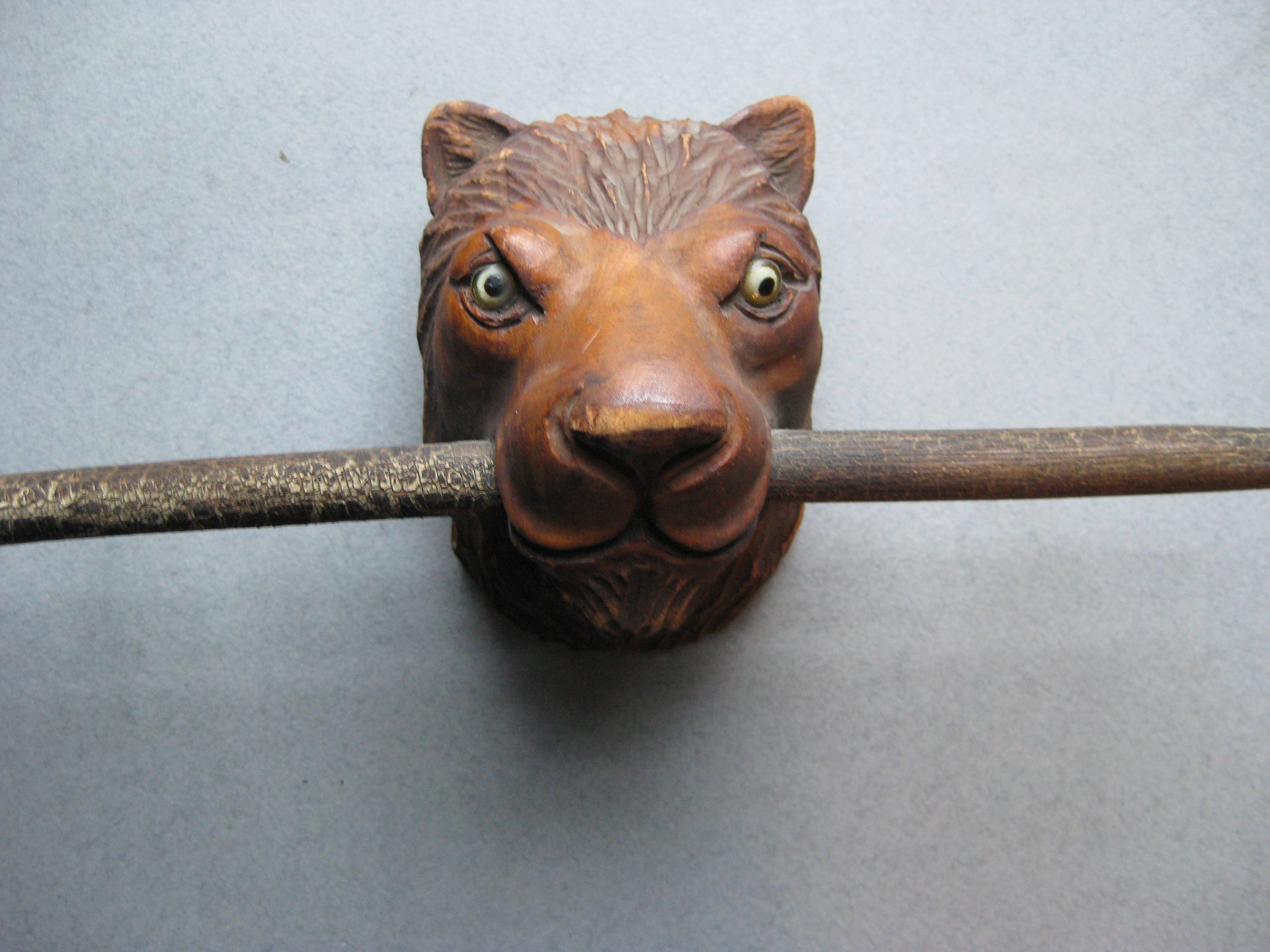 Carved, Black Forest Lion Head Key Holder