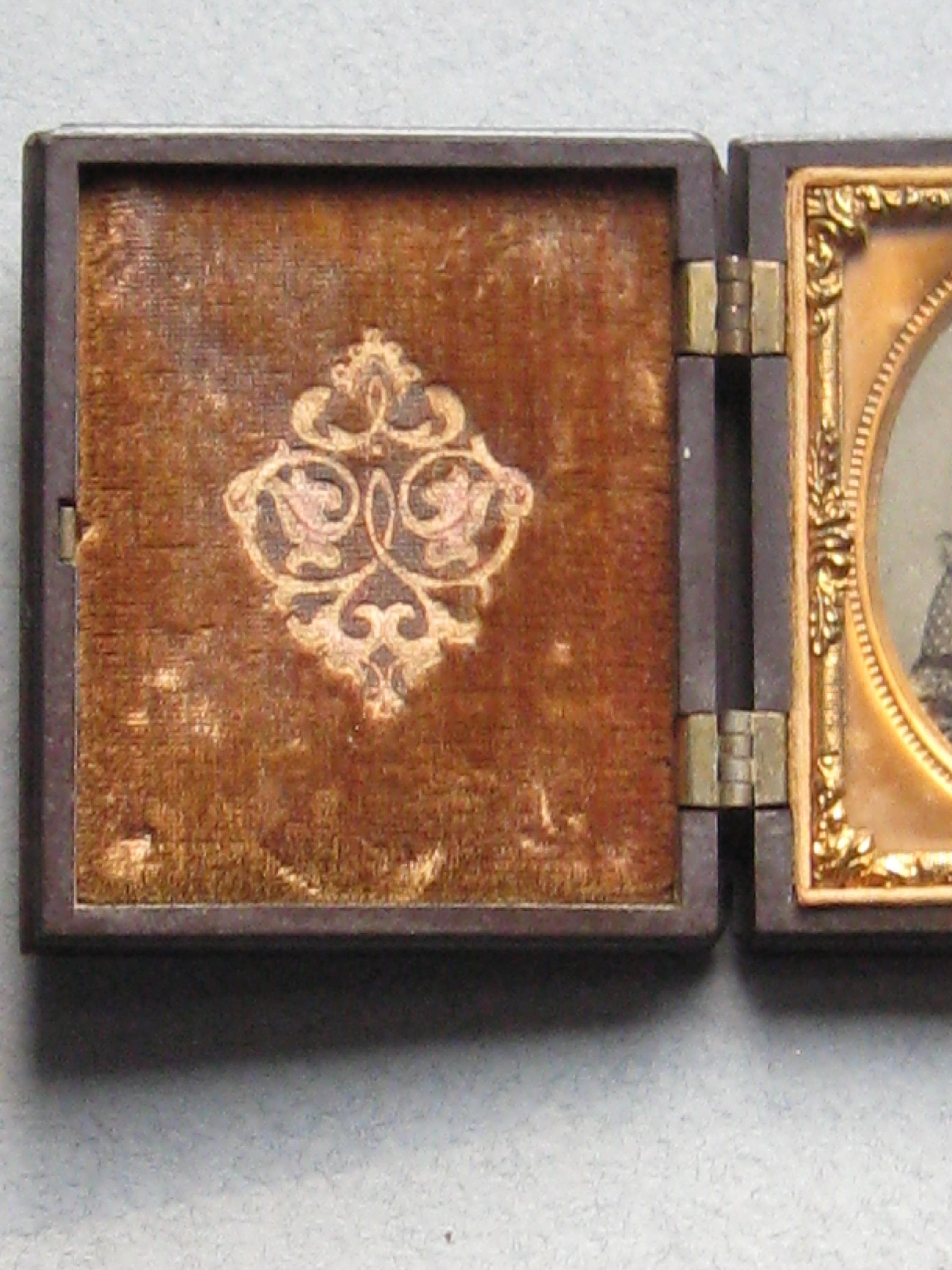 One-Ninth Plate, Hand-tinted Ambrotype of Young Girl in Elaborately ...