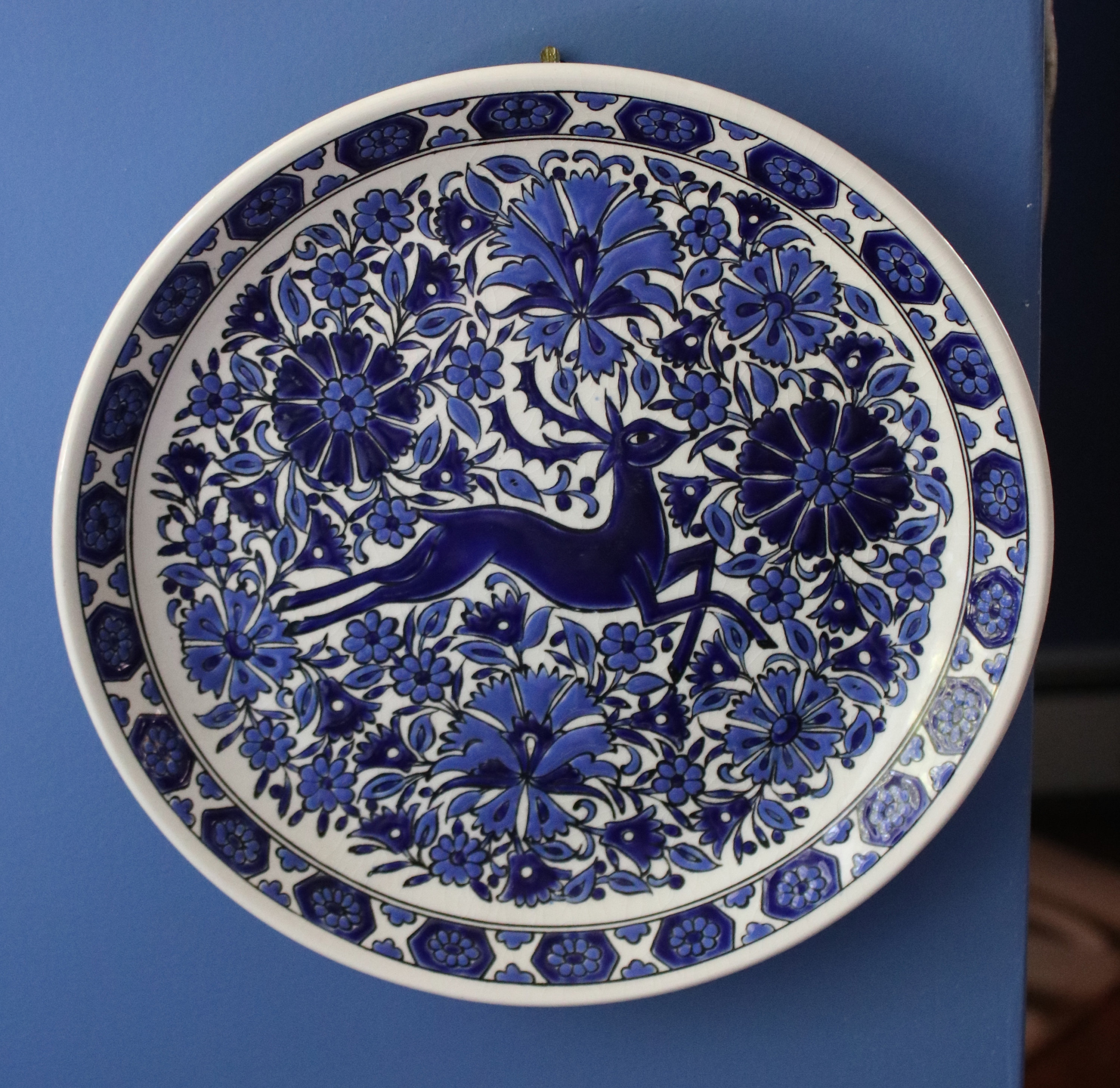 Handmade Lindos Keramik Greek Decorative Plate from Asgourou, Rhodes